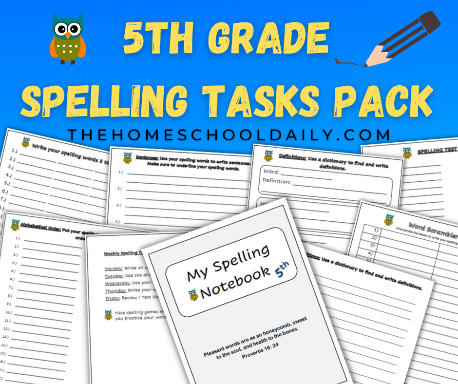 5th Grade Spelling Tasks Pack The Homeschool Daily 5th Grade Spelling Tasks Pack The Homeschool Daily
