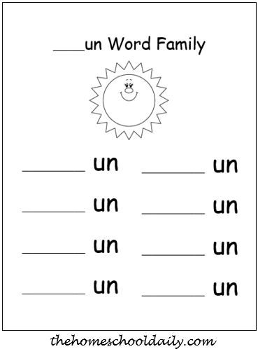 WORD FAMILY PRINTABLES & ACTIVITIES - The Homeschool Daily