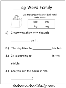 WORD FAMILY PRINTABLES & ACTIVITIES - The Homeschool Daily