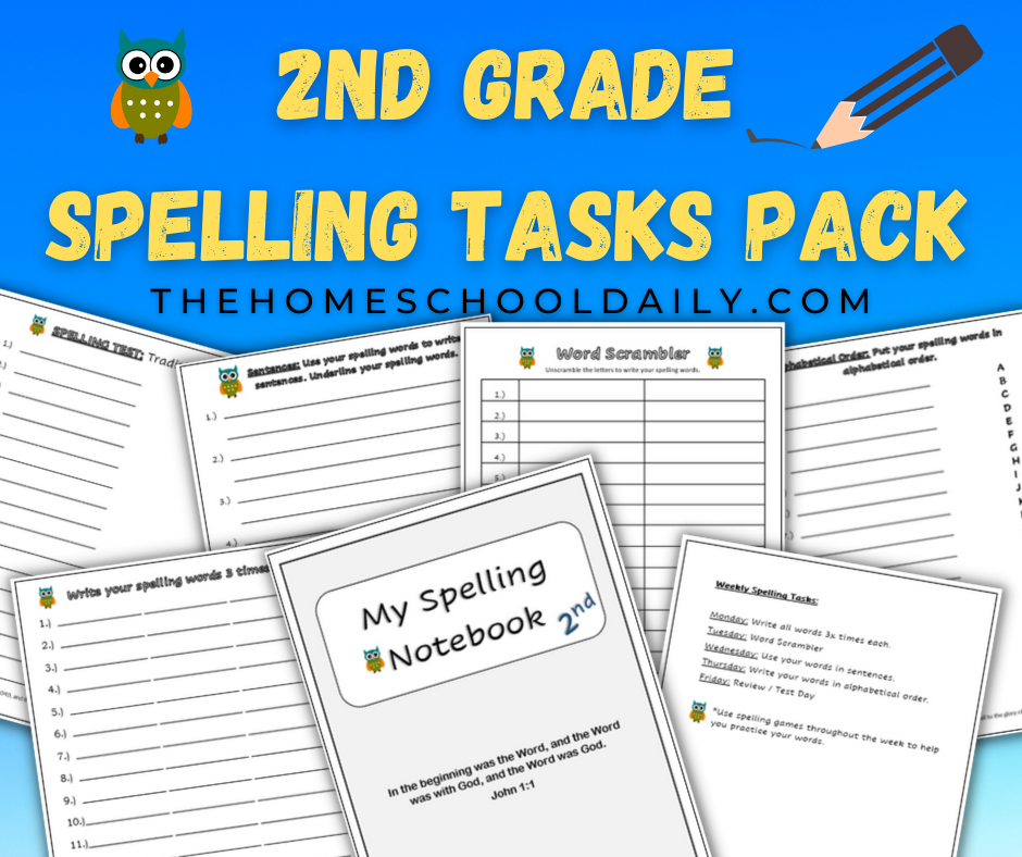 4th Grade Spelling Tasks Pack - The Homeschool Daily