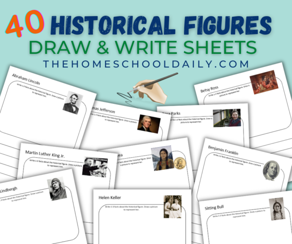 Historical Figures Draw & Write Sheets - The Homeschool Daily