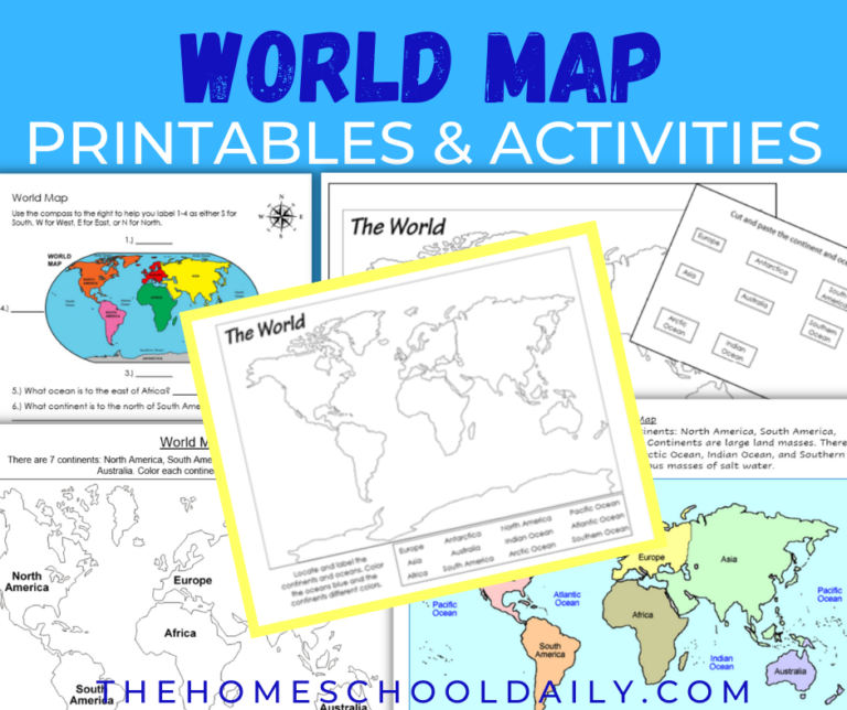 Free Printable World Maps & Activities - The Homeschool Daily