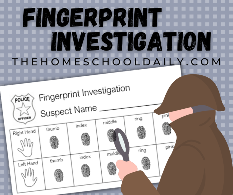 FREE Fingerprint Investigation Printables - The Homeschool Daily