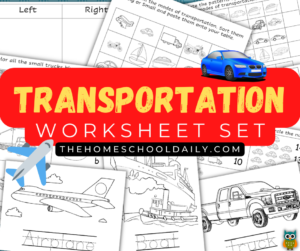 Transportation Worksheet Set - The Homeschool Daily