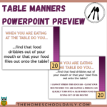 Table Manners PowerPoint - The Homeschool Daily