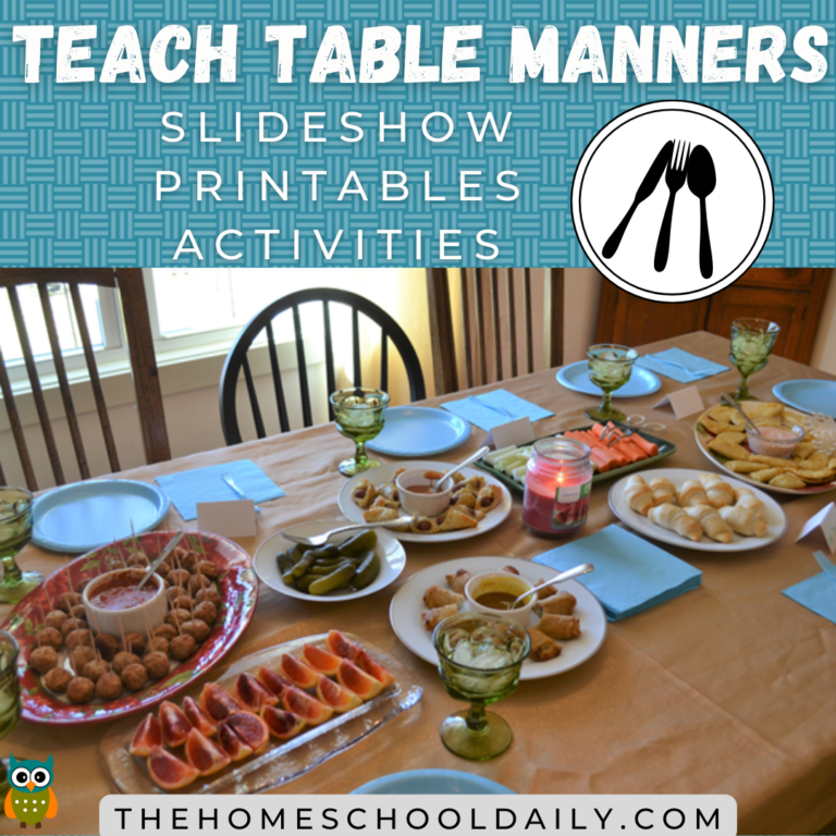 Teach Table Manners - The Homeschool Daily