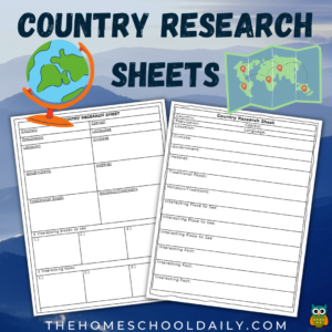 Country Research Printables Pack - The Homeschool Daily