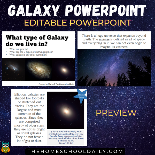 Galaxies PowerPoint & Printable Pack - The Homeschool Daily