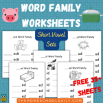 Word Family Worksheets - The Homeschool Daily