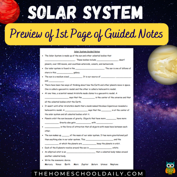 Solar System PowerPoint & Guided Notes - The Homeschool Daily