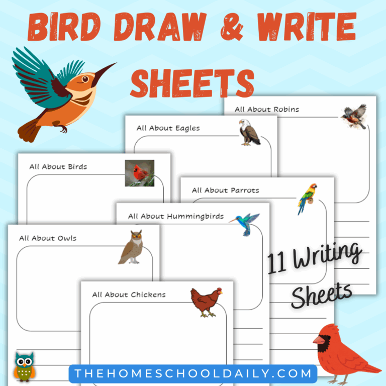Bird Writing Worksheets - The Homeschool Daily