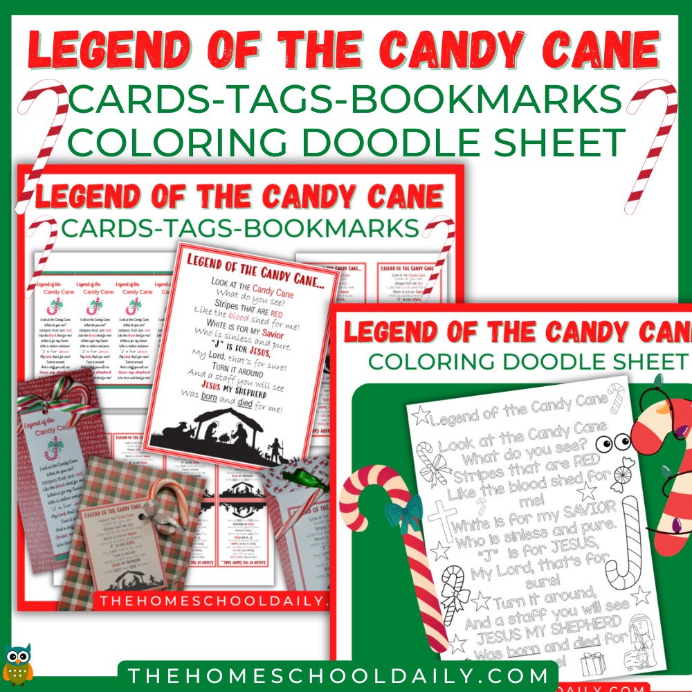 Legend of the Candy Cane Tags - The Homeschool Daily